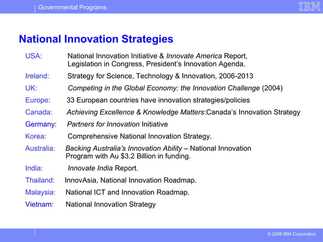 Elements of National Innovation Strategy | PDF | Business | Business ...