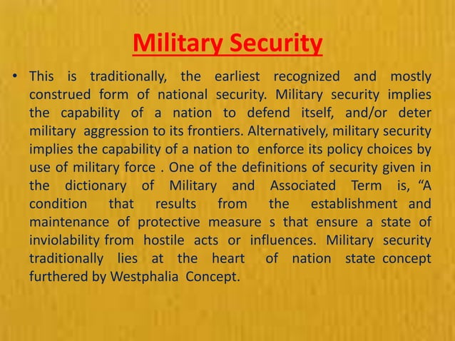 Elements of national security by Abid Hussain | PPTX