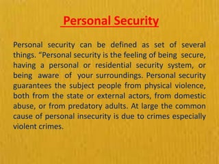 Elements of national security by Abid Hussain | PPTX