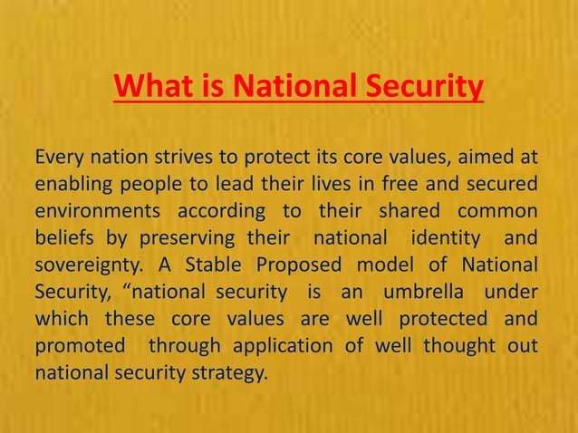 Elements of national security by Abid Hussain | PPTX