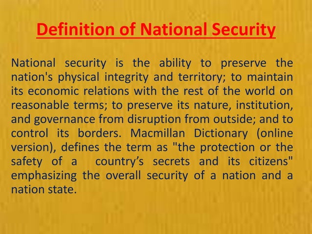 Elements of national security by Abid Hussain | PPTX