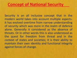 Elements of national security by Abid Hussain | PPTX