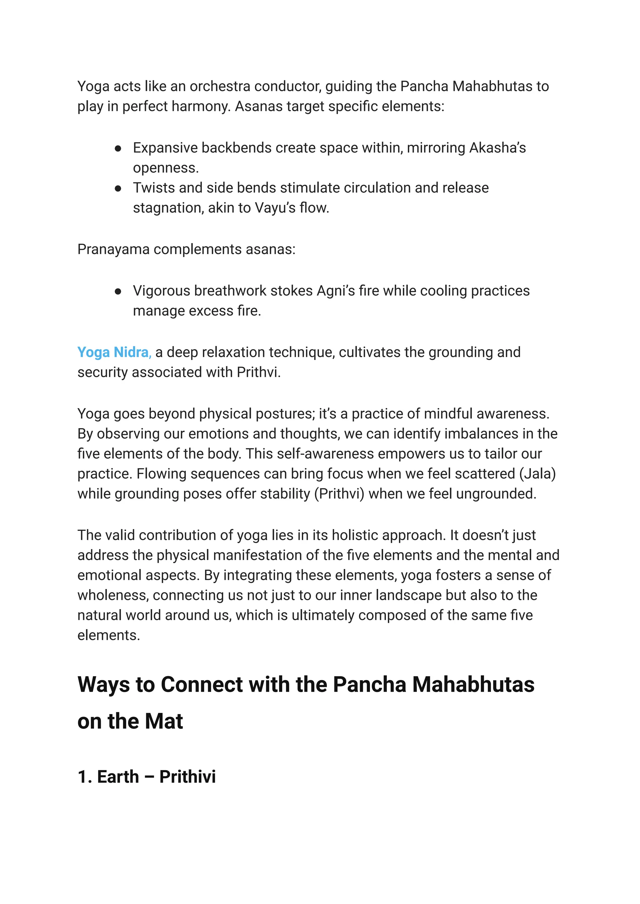 5 Elements of Nature (Pancha Mahabhutas) | PDF