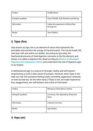 5 Elements of Nature (Pancha Mahabhutas) | PDF