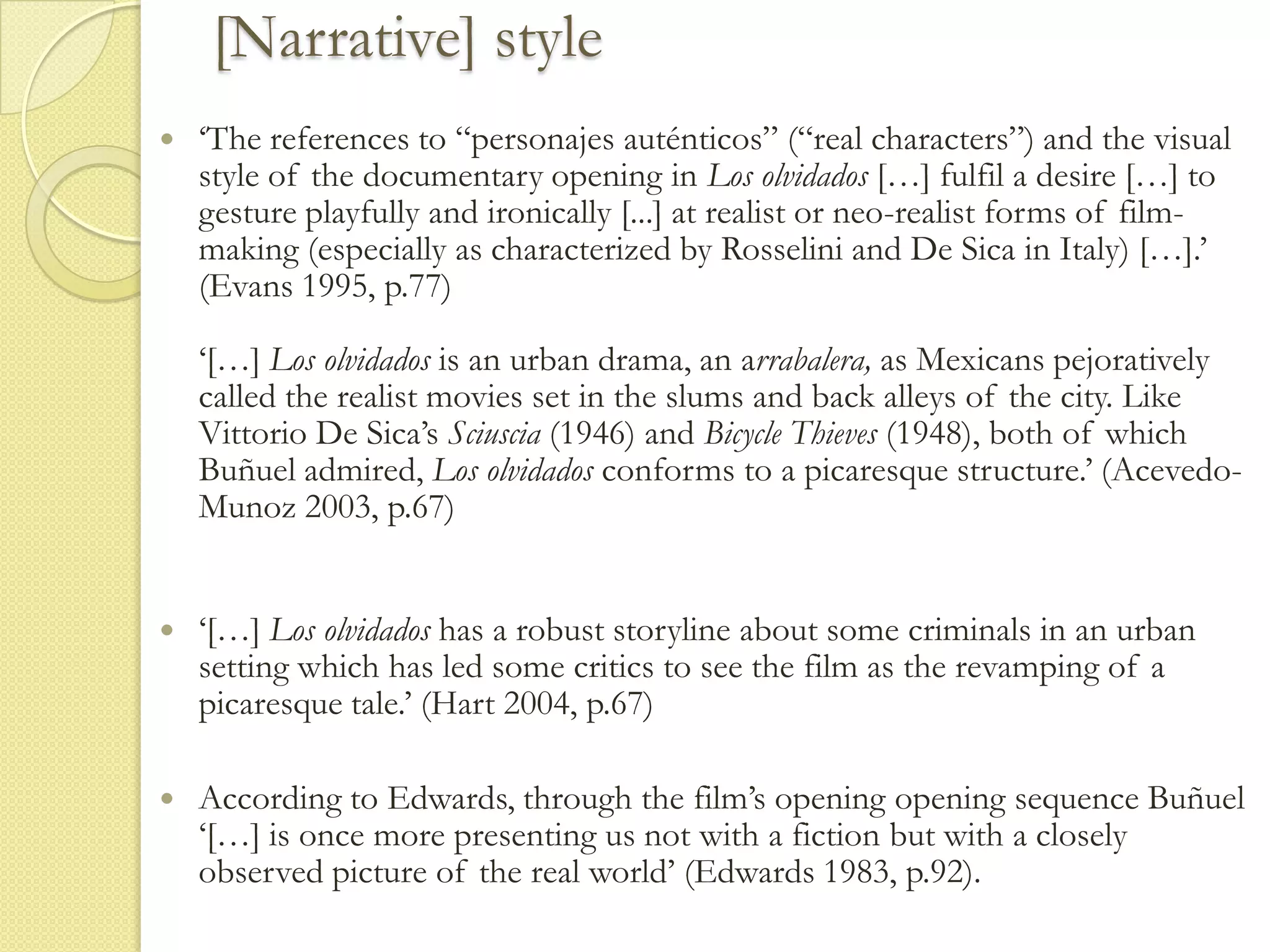 Elements of neorealistic style in Los olvidados (1950) | PPTX