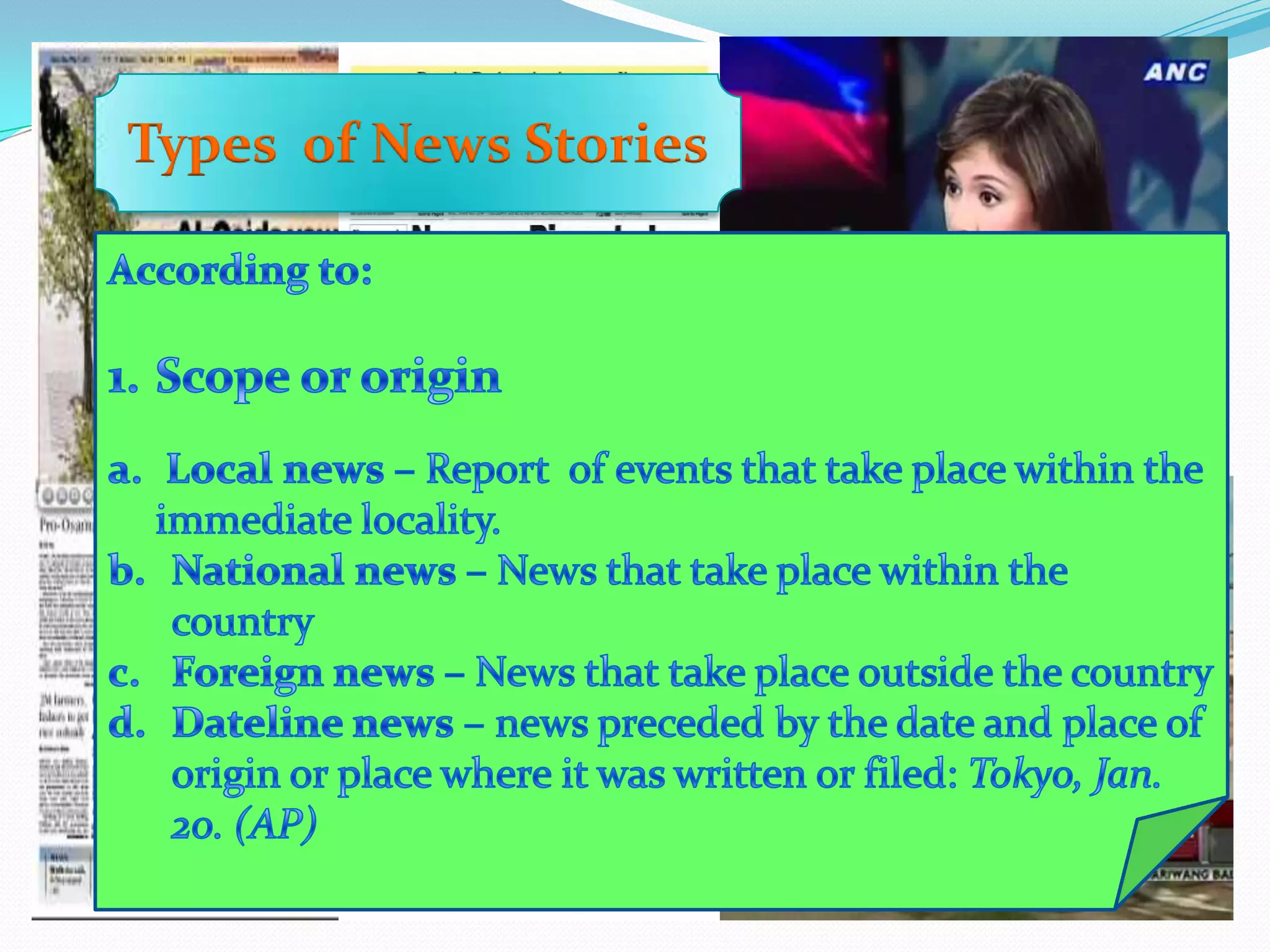 Elements of news | PPTX