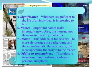 Elements of news | PPTX