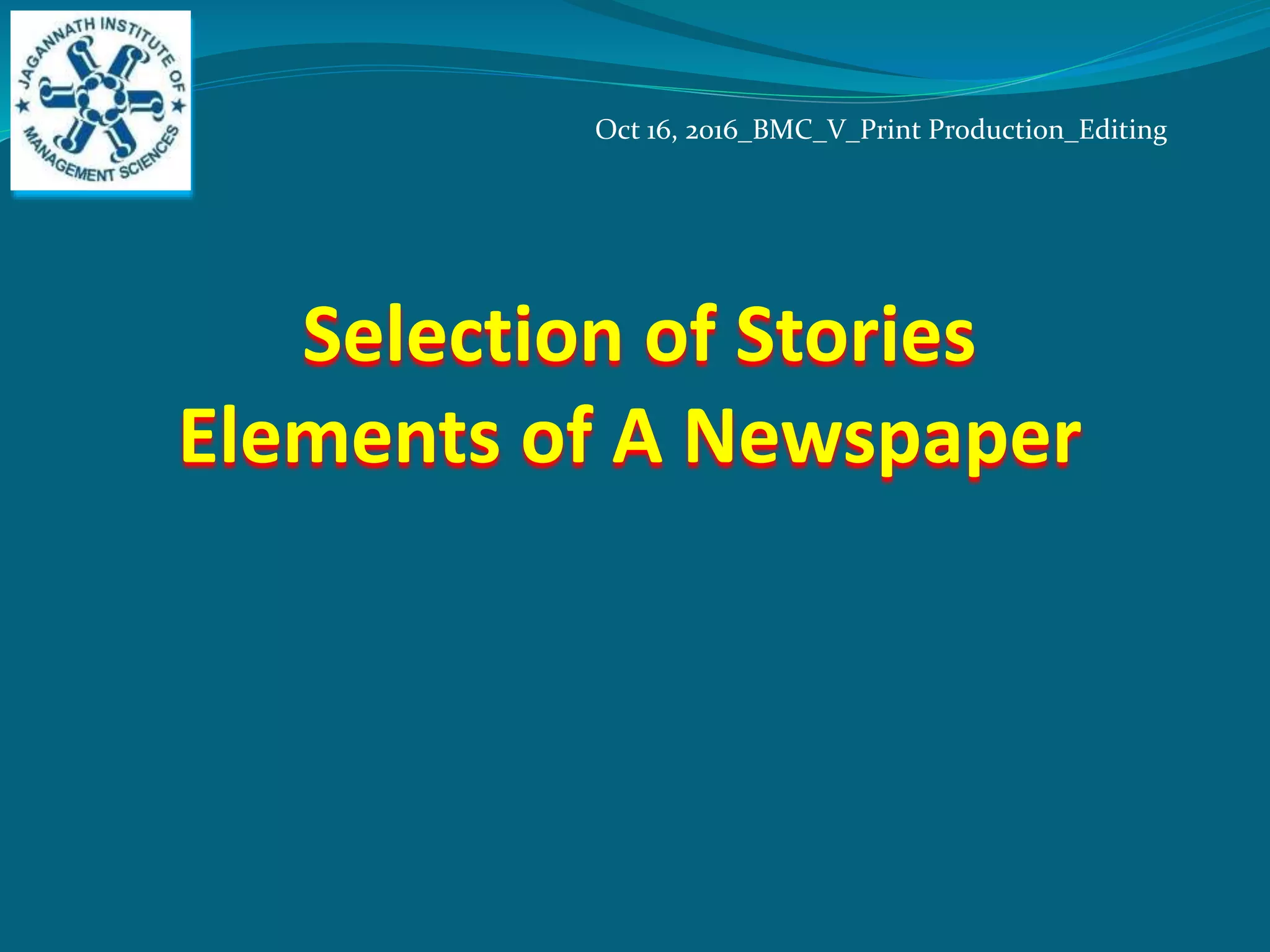 Elements of newspaper | PPTX