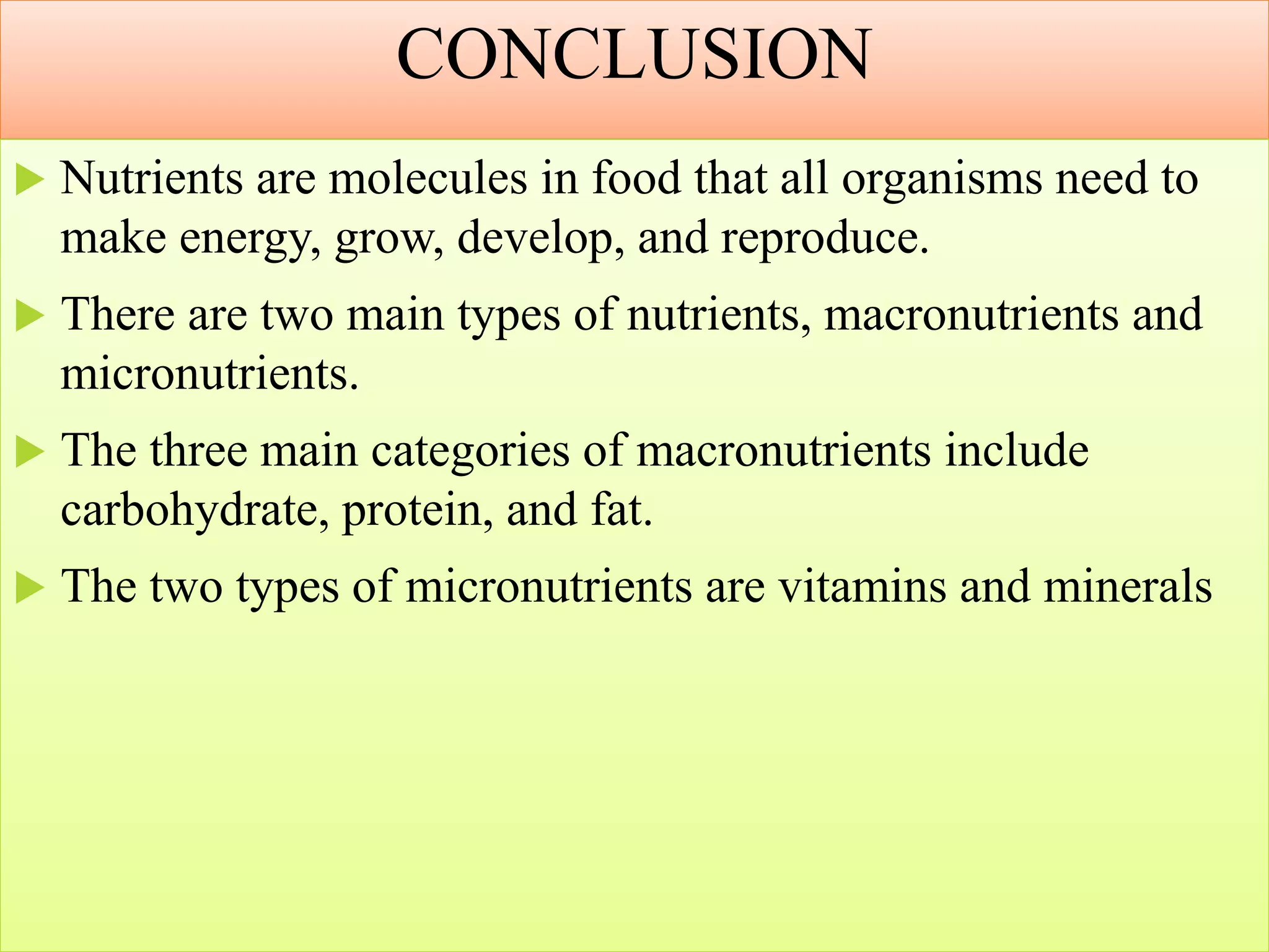 Elements of nutrition macro & micro nutrients | PPTX