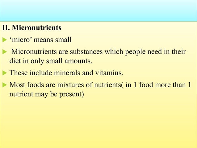 Elements of nutrition macro & micro nutrients | PPTX | Chemistry | Science