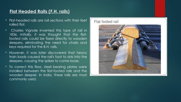 ELEMENTS OF PERMANENT WAY , rails, their use, types, significance etc | PPT