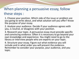 Elements of persuasive or argument writing | PPTX