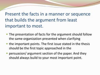 Elements of persuasive or argument writing | PPTX
