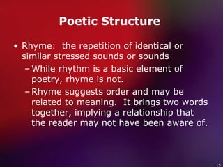 Elements of poetry | PPT | Poetry | Books and Literature