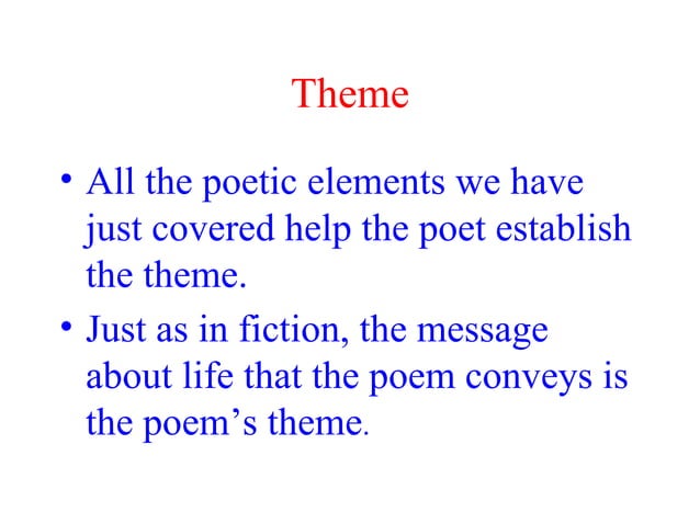 Elements of poetry | PPT | Poetry | Books and Literature