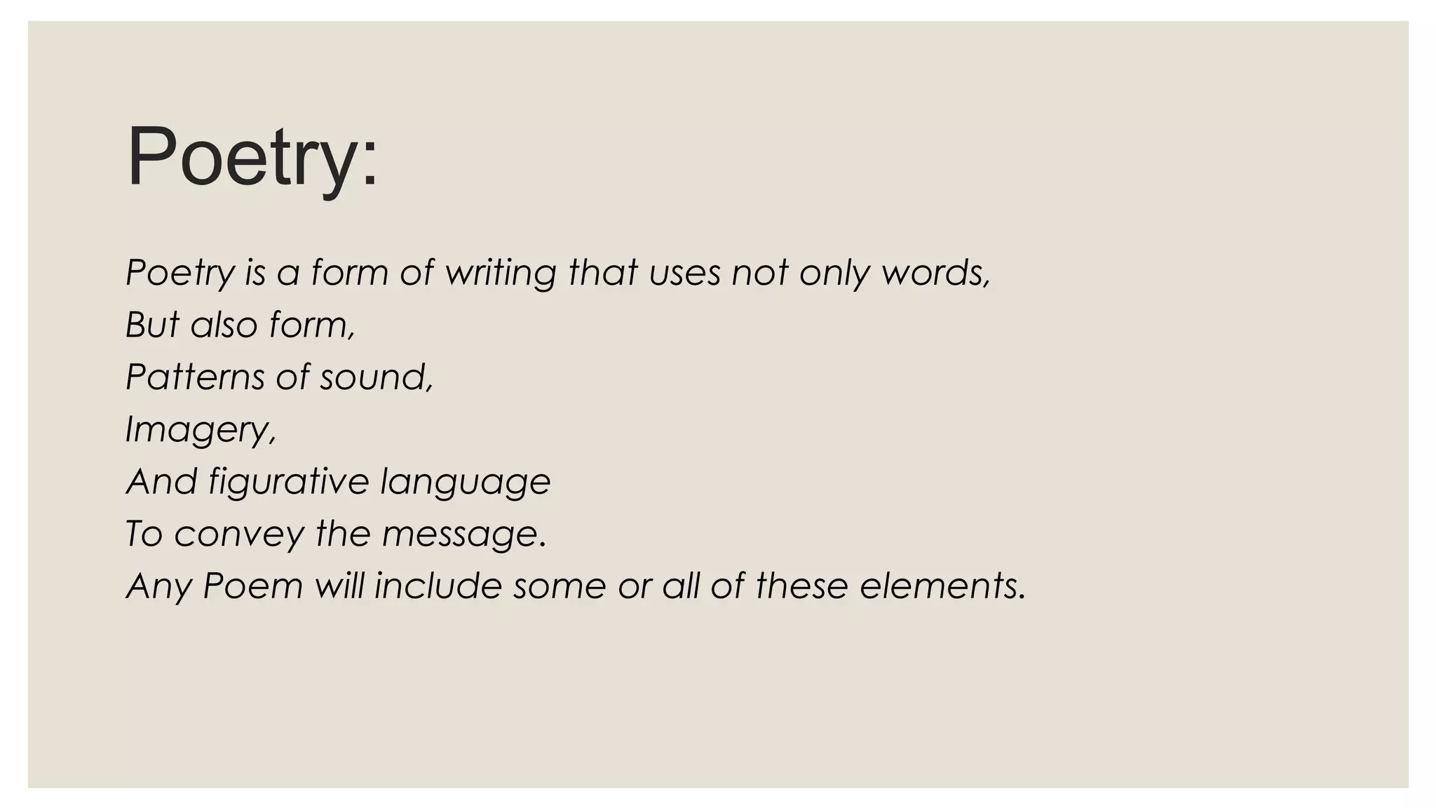 Elements of Poetry | PPT