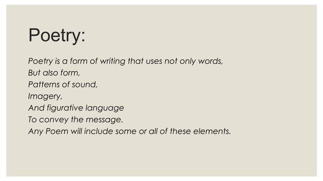 Elements of Poetry | PPT