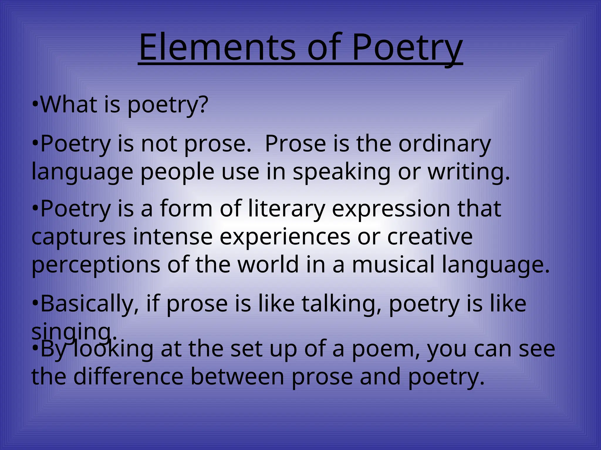 elements of poetry power point presentation | PPT