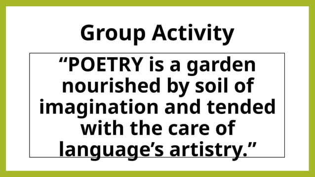 Elements of Poetry - lesson 1.pptx- grade 7 | PPTX