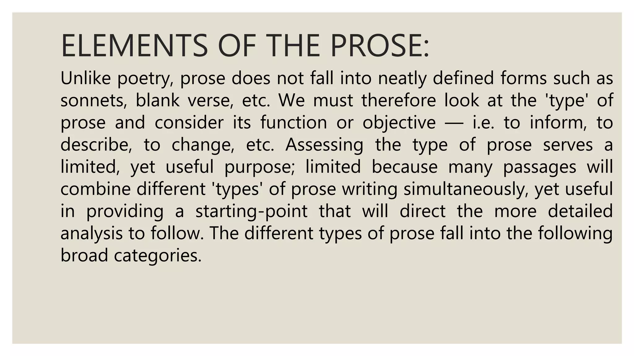 Elements of poetry and prose | PPTX