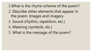 Elements of poetry and prose | PPTX