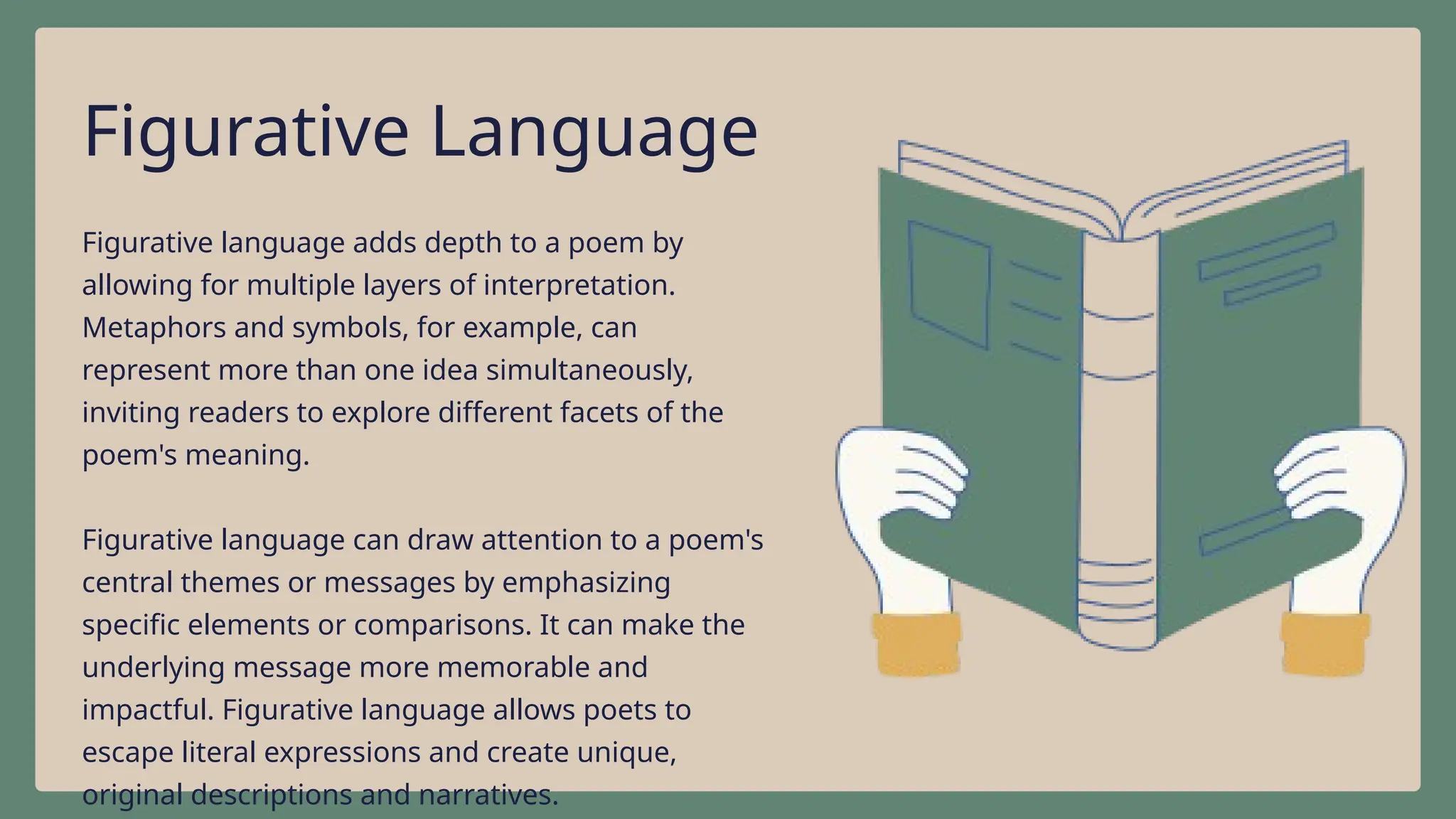 Elements of Poetry Education Presentation in Beige Blue and Green ...