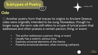 Elements of poetry structure of poetry | PPT