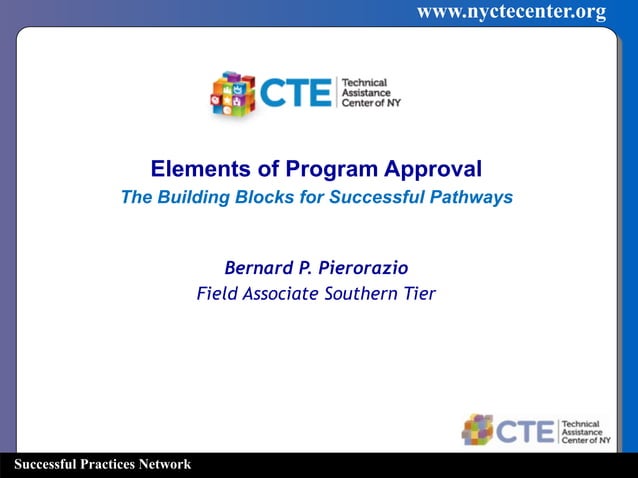 Elements of Program Approval: The Building Blocks for Successful ...