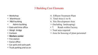 Elements of Project Cost and plant and machinery construction | PPT