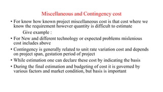 Elements of Project Cost and plant and machinery construction | PPT