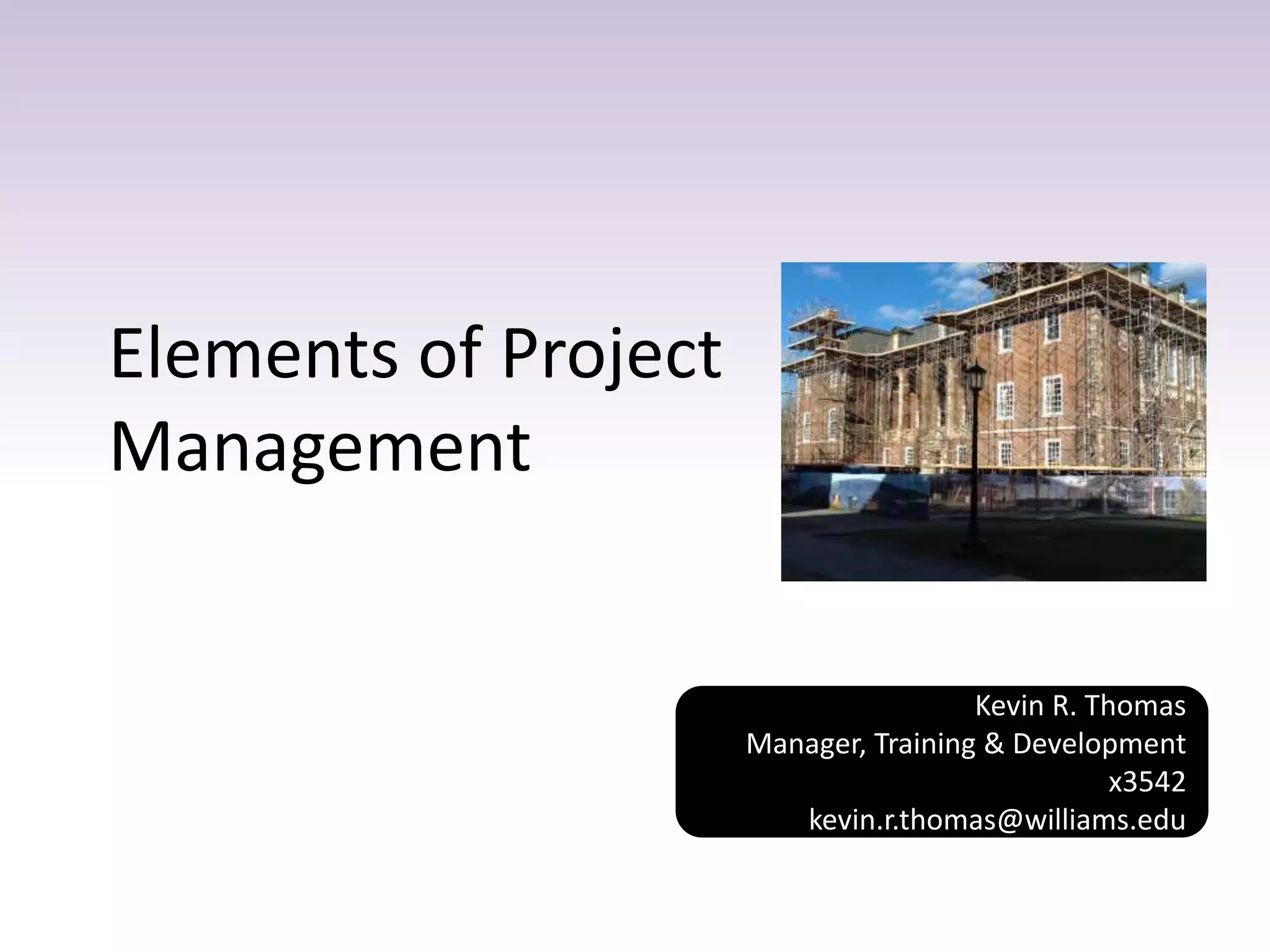 Elements of Project Management | PPTX