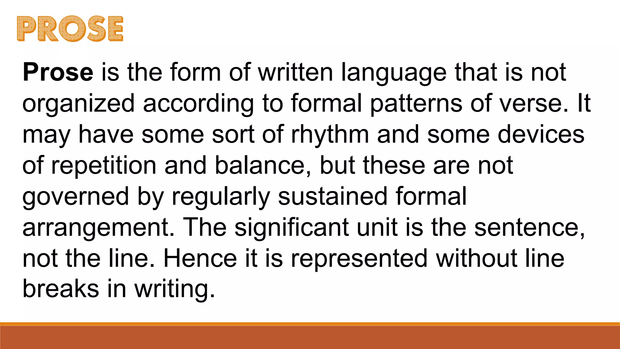 Elements of prose | PPTX