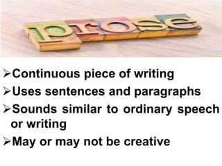 Elements of prose | PPTX