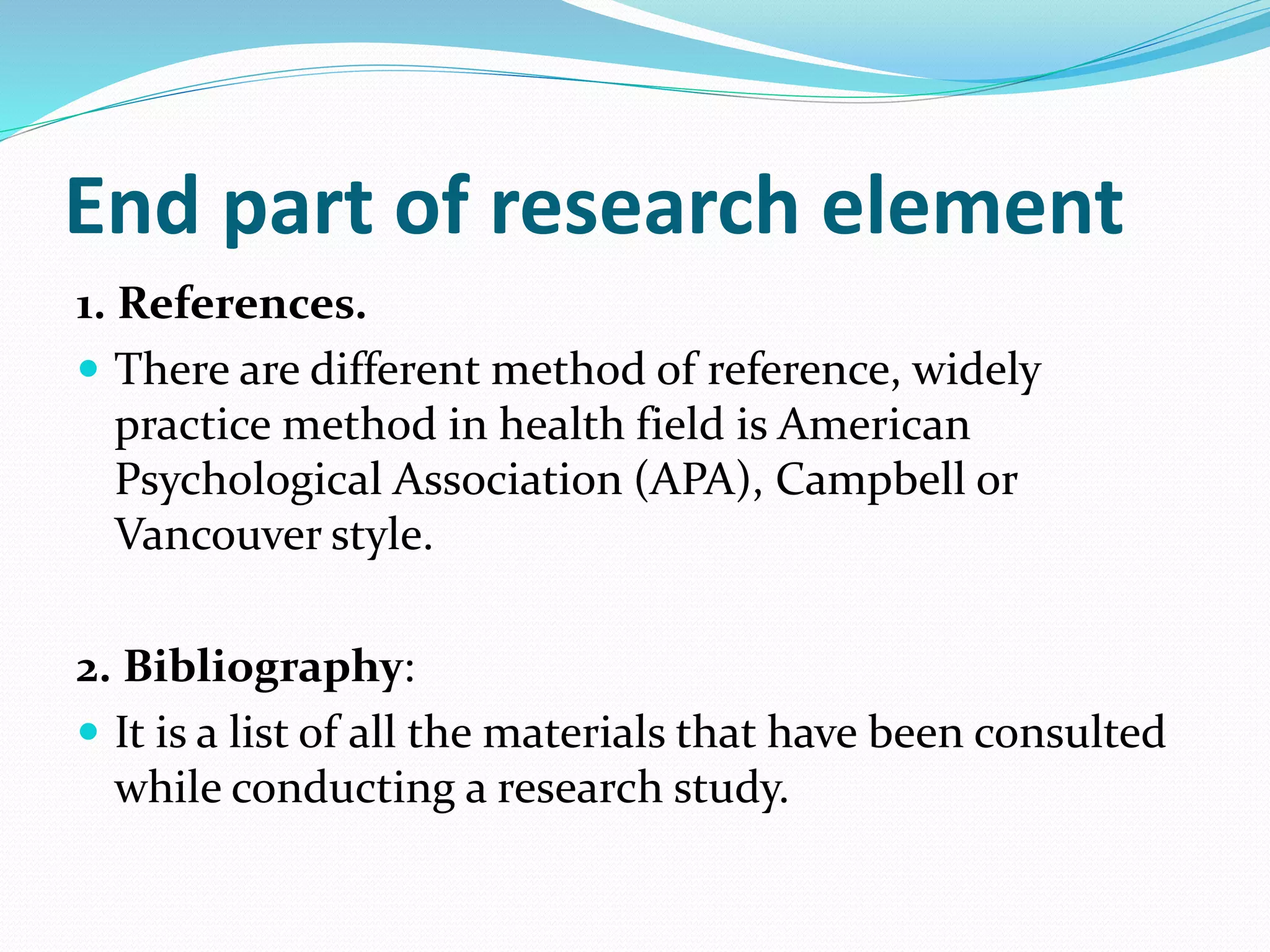 Elements of research | PPTX