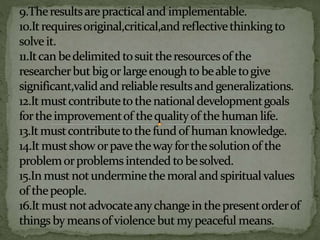 Elements of research problem | PPTX