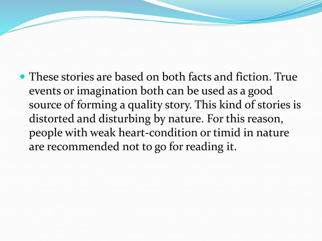 Elements of scary stories | PPTX | Horror | Genres