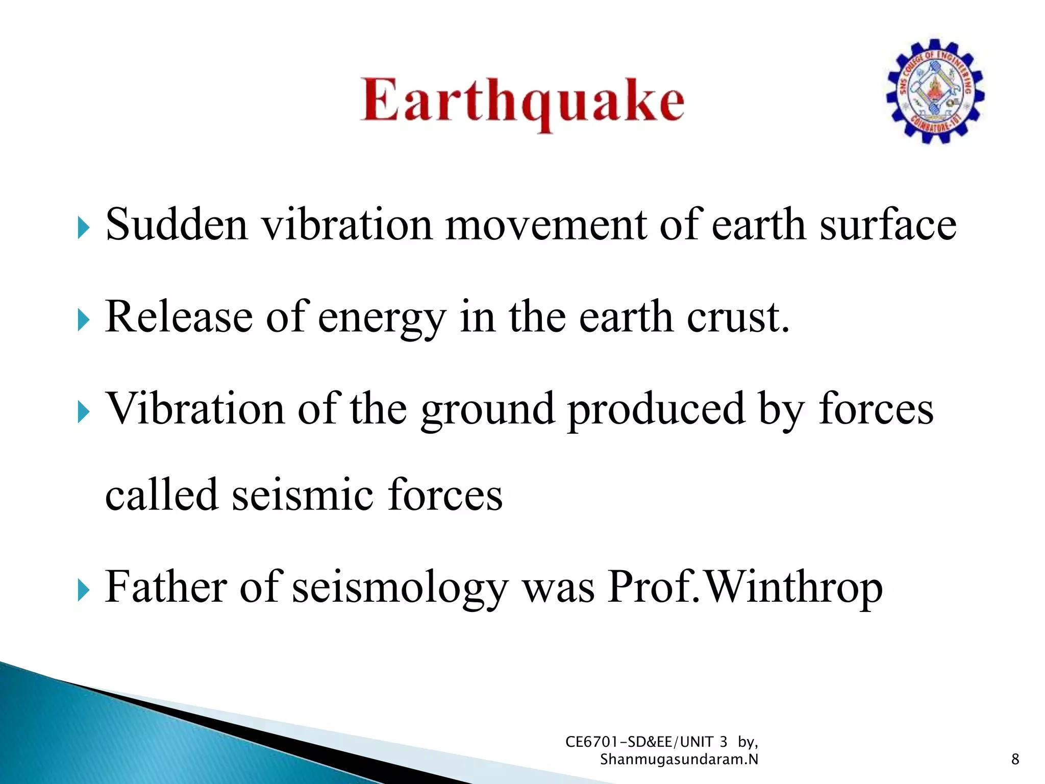 Elements of seismology - Structural dynamics and Earthquake Engineering ...