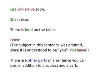 Elements of sentence | PPTX