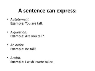 Elements of sentence | PPTX