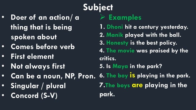 Elements of sentence structure | PPT