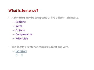 Elements of Sentence | PPTX