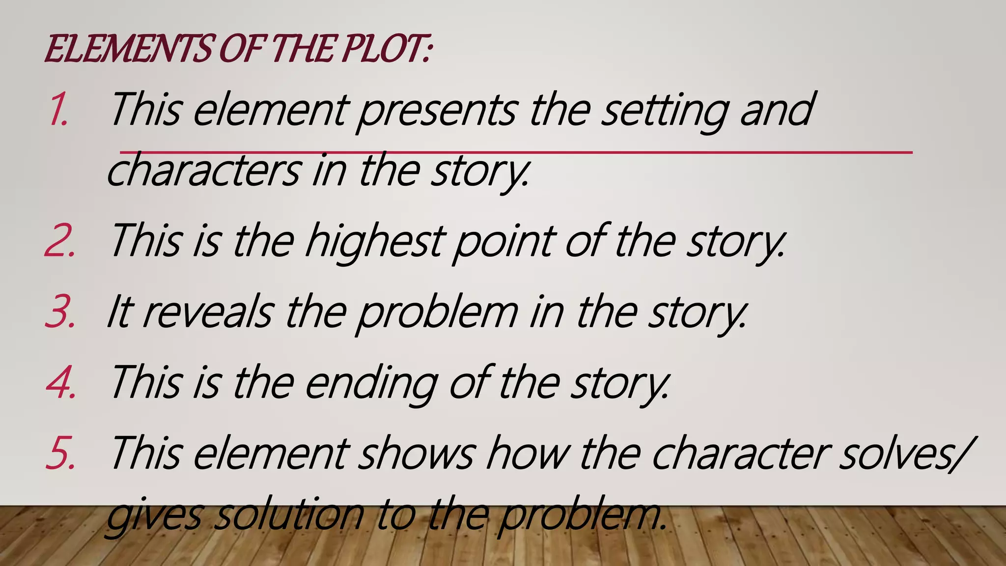 Elements of short story | PPTX