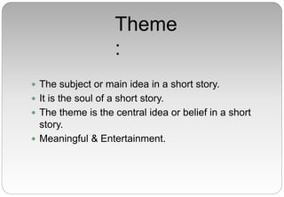 Elements of short story by Wajid Hussain Khoso | PPTX