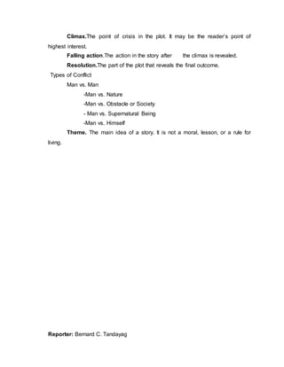 E lements of short story, drama and poetry | DOCX