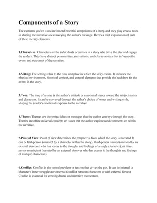 Elements of story ANSHU.docx | Fiction | Books and Literature