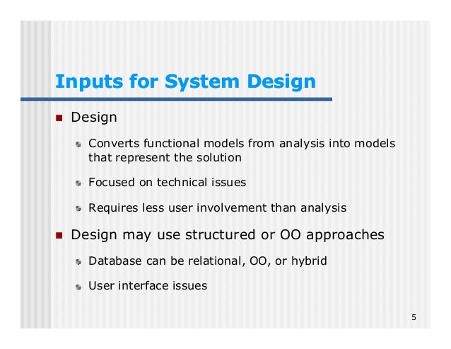 Elements of systems design