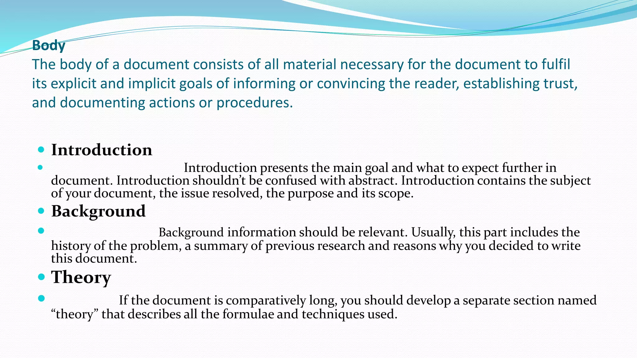 Elements of technical document | PPTX