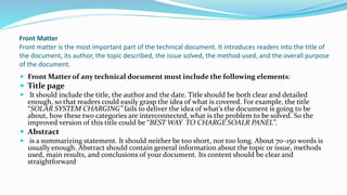 Elements of technical document | PPTX