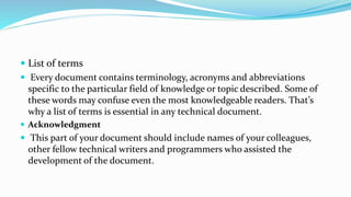 Elements of technical document | PPTX