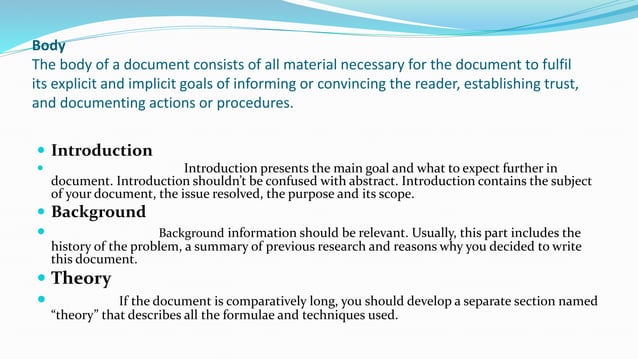 Elements of technical document | PPTX